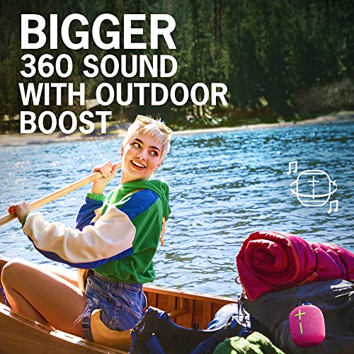 ULTIMATE EARS WONDERBOOM 3, Small Portable Wireless Bluetooth Speaker, Big Bass 360-Degree Sound for Outdoors, Waterproof, Dustproof IP67, Floatable, 131 ft Range - Joyous Brights Grey (Renewed)