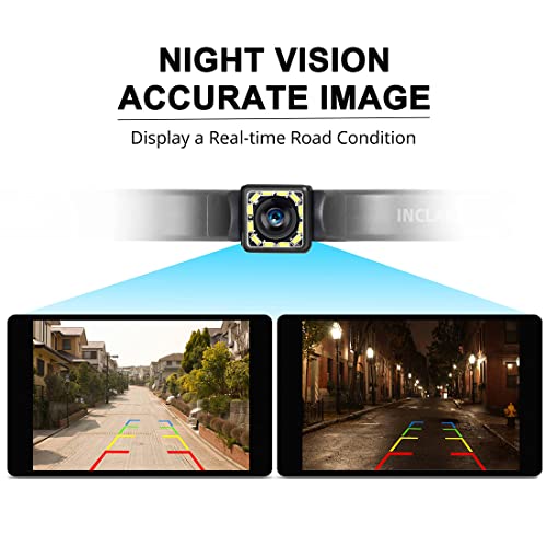 Car Backup Camera, Rear View Camera Ultra HD 12 LED Night Vision, Waterproof Reverse Camera 140° Wide View Angel with Multiple Mount Brackets for Universal Cars, SUV, Trucks, RV and More
