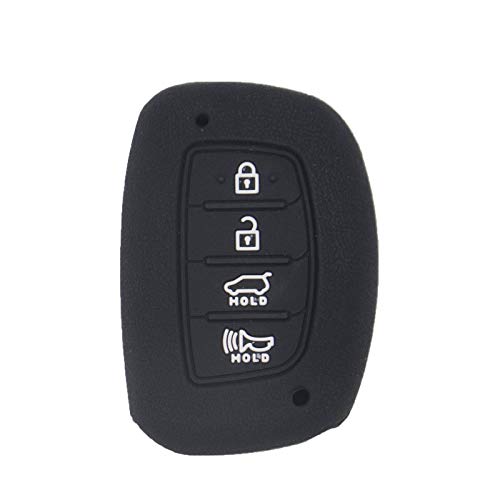 WEIBISS 2 Pack 4 Buttons Protective Rubber Smart Key Fob Shell Remote Cover Case Protector Wallet Keyless Jacket for Hyundai 2018 2017 2016 Tucson Elantra Sonata, Black Red