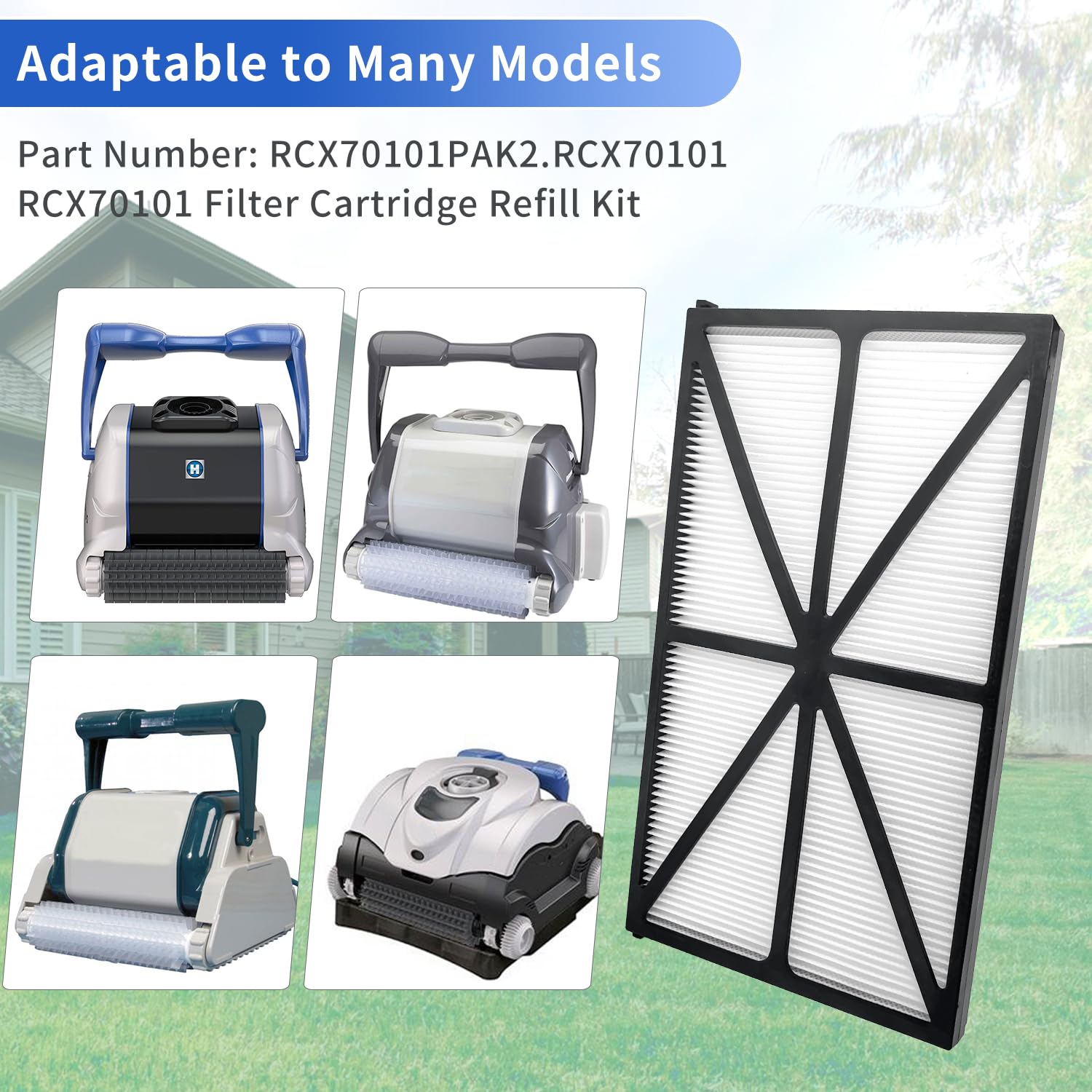deawater 4PCS RCX70101 Filter Cartridge Refill Kit Set for Hayward Robotic AquaVac, TigerShark and SharkVac Pool Cleaners Maytronics Part