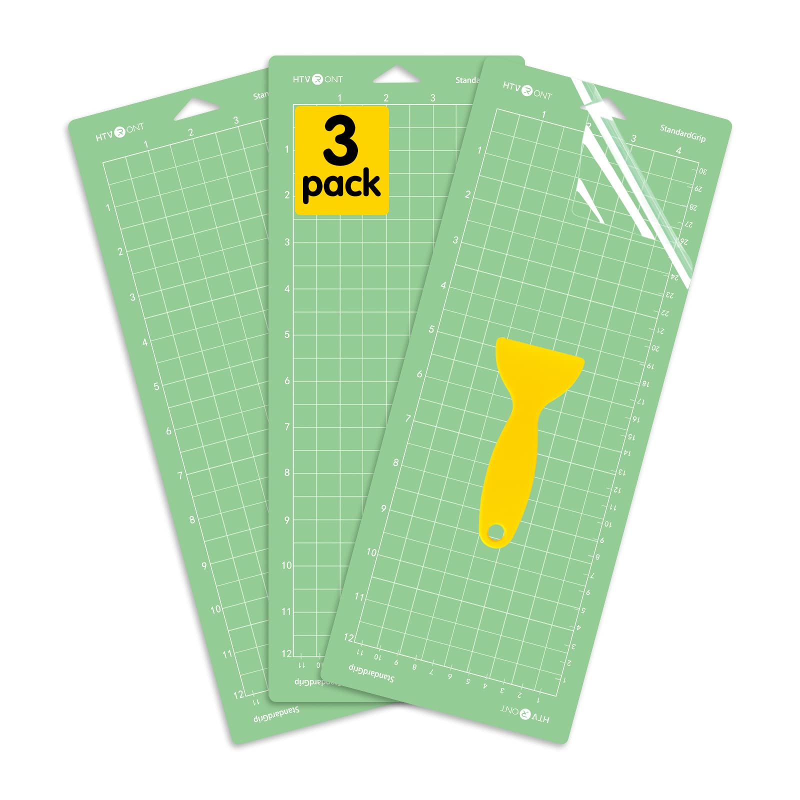 HTVRONT Standard Grip Cutting Mat For Cricut Joy - 3 Pack 4.5"X12" Quilting Mats For Cardstock HTV Crafts, Standard Adhesive Sticky Green Cut Mats Replacement Accessories for Cricut Mats