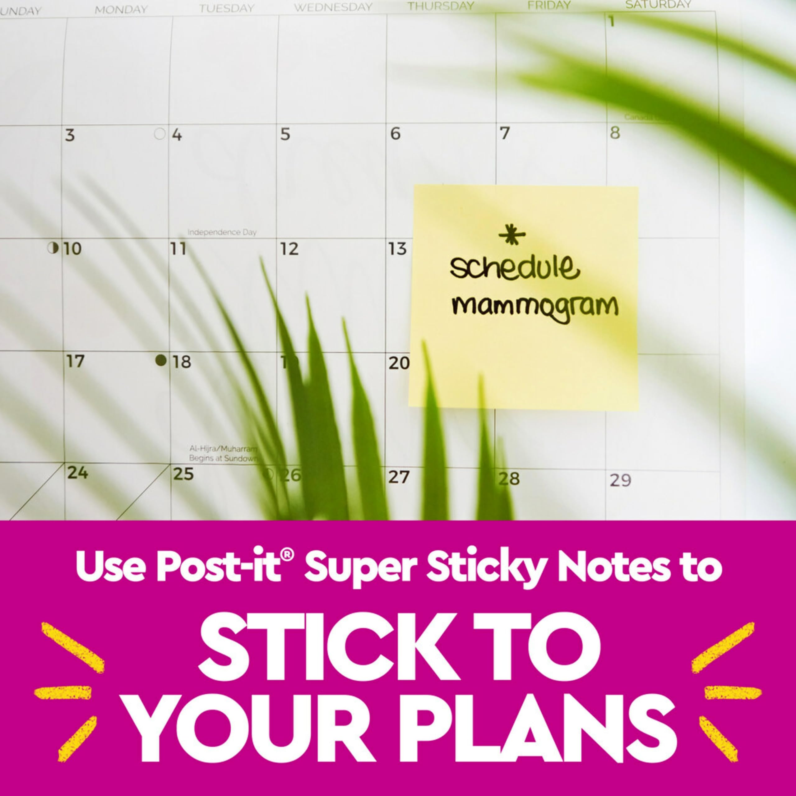 Post-it Super Sticky Notes, 2x Sticking Power, 4 x 4-Inches, Canary Yellow, Lined, 6-Pads/Pack, Model:675-6SSCY