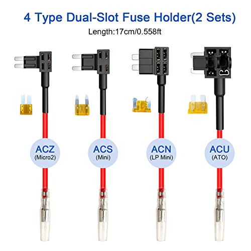 Dash Cam Hardwire Kit, G Sensor Smart Parking Mode Cable Mini USB Hard Wire Kit Fuse for Dashcam, Plozoe 12V-24V to 5V/2A Car Dash Camera Charger Power Cord(13ft)