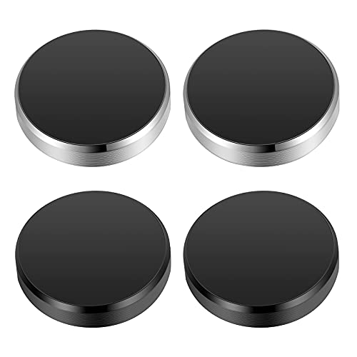 TOODOO 4 Pieces Magnetic Phone Car Mount Flat Cell Phone Holder Universal Stick on Flat Magnetic Car Mount for Car Dashboard Wall Windshield Table Mirror, Black and Silver