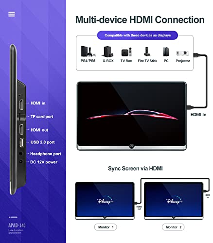 14 inch New 4K Android 10.0 Portable Car TV Headrest Monitor Tablet for Back seat, Support Phone Wireless mirroring Touch Screen,with WiFi/Bluetooth/HDMI/USB/SD/FM/Airplay Video Player 2G+32G(2*PCs)