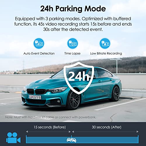 VIOFO A119 Mini Dash Cam 2K 60fps, 5GHz WiFi Dash Camera for Cars, Built-in GPS, HDR Super Night Sensibility, 140° View Angle, Buffered Parking Modes, Emergency Record, Voice Notification