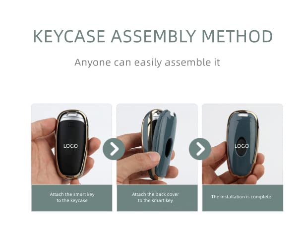 YOUTOOCAR Blue Soft TPU Key Fob Cover with Key Chain Compatible with Hyundai Accent Elantra GT I30 Kona Palisade Santa Fe