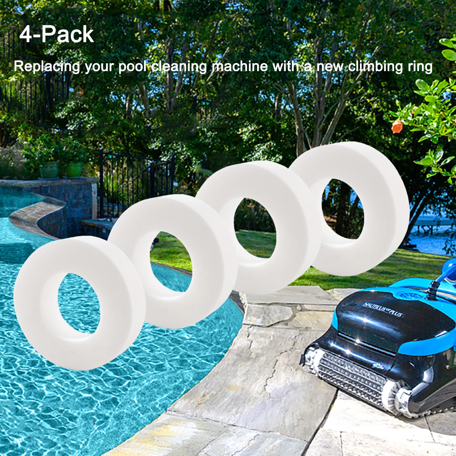 Climbing Ring Replacement for (Compatible with) Maytronics Dolphin 6101611-R4, Fits M200/M400/M500, Nautilus/CC Plus, and DX3/DX4/DX6 and More โ Made from Quality Material, Guaranteed to Fit (4 Pack)