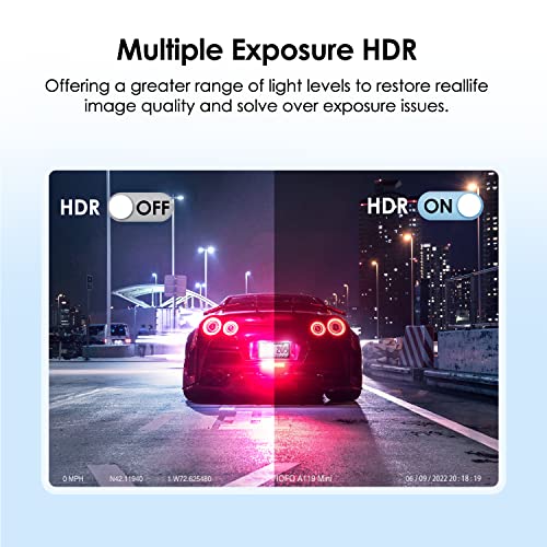 VIOFO A119 Mini Dash Cam 2K 60fps, 5GHz WiFi Dash Camera for Cars, Built-in GPS, HDR Super Night Sensibility, 140° View Angle, Buffered Parking Modes, Emergency Record, Voice Notification