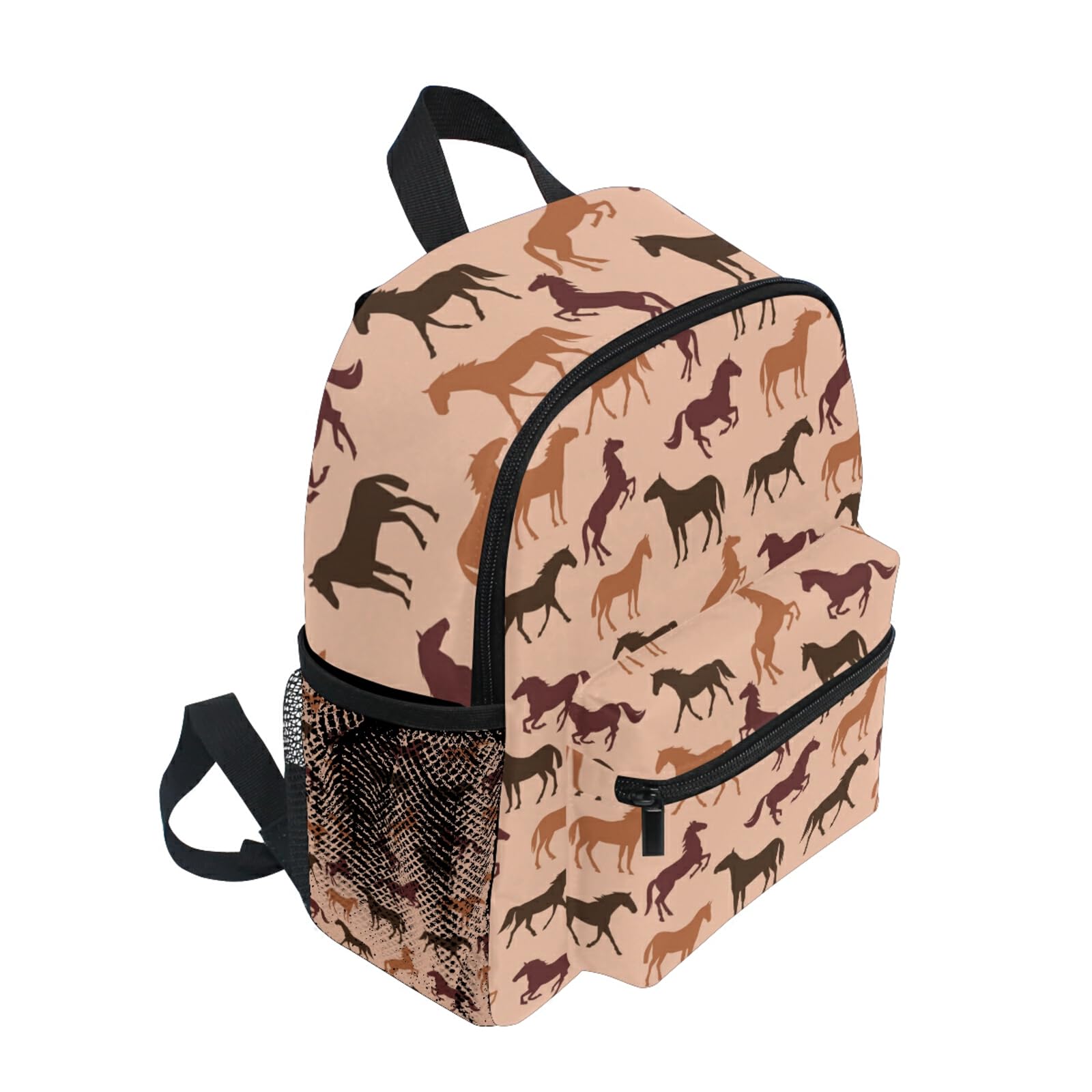 OREZI Cute Kids Backpack, Horse Seamless Pattern Toddler Schoolbag Preschool Bag Travel Bacpack for Little Boy Girl