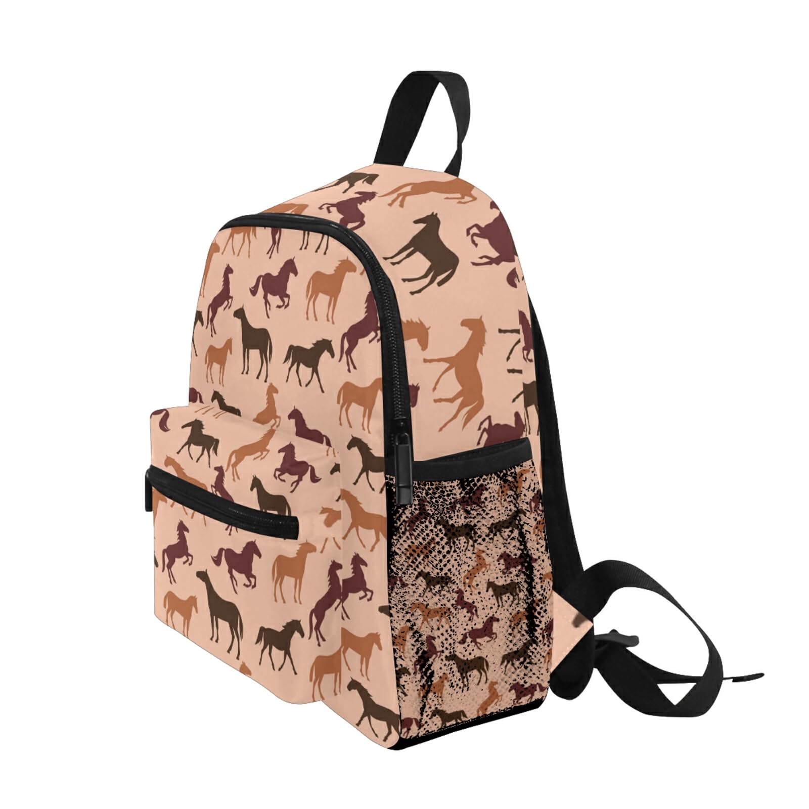 OREZI Cute Kids Backpack, Horse Seamless Pattern Toddler Schoolbag Preschool Bag Travel Bacpack for Little Boy Girl