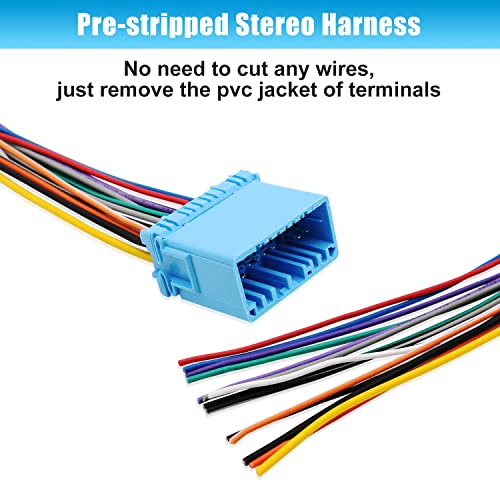 Fiegromech Car Radio Wire Harness Adapter Replacement for Select Honda and Acura Stereo Wiring Harness Cable