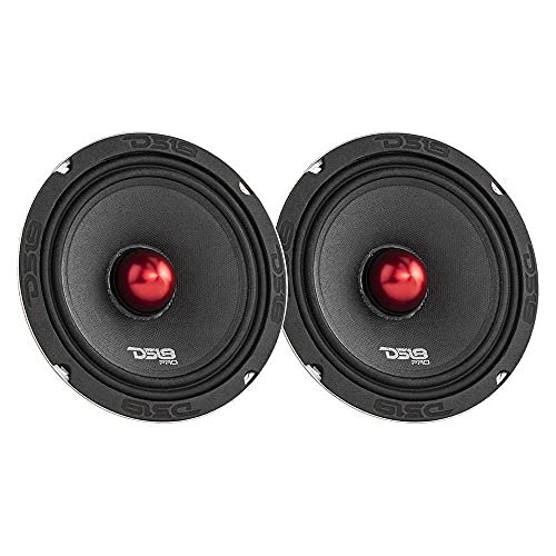 DS18 PRO-X6.4BMPK Mid and High Complete Package - Includes 2X Midrange Loudspeaker 6.5" and 2X Aluminum Super Bullet Tweeter 1" Built in Crossover - Door Speakers for Car or Truck Stereo Sound System
