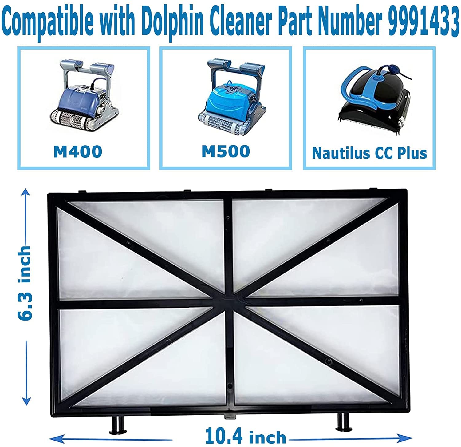 getalong Spring Filter Cartridges Compatible for Dolphin M500, M200, M400, Wave 90, ve 65, Oasis Z5, Sigma, C3,C4,Nautilus CC Plus Robotic Pool Cleaners, Part Number: 9991433-R4