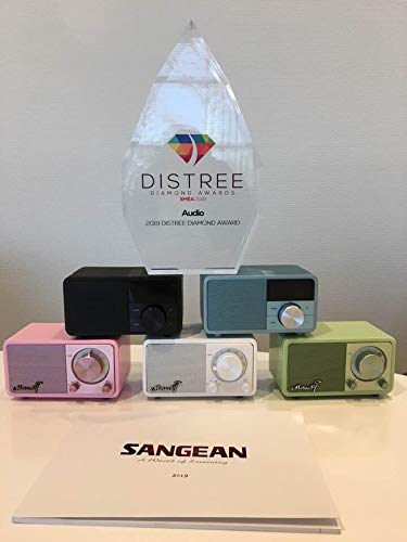 Sangean WR-7WL Wood Cabinet Mini Bluetooth Speaker with FM Tuner and Aux-in Walnut/Wood
