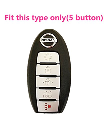 KAWIHEN Silicone Key Fob Cover Fit for Nissan 5 button Armada Murano Maxima Altima Sedan Pathfinder 285E3-3TP5A KR5S180144014(purple)