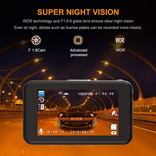 Dash Camera for Car, Dash Cams FHD 1080P Dash Cam Front with 32G SD Card, Super Night Vision Dashcam, Dashcams for Cars w/WDR Loop Recording G-Sensor Parking Monitor Motion Detection Dashboard Camera
