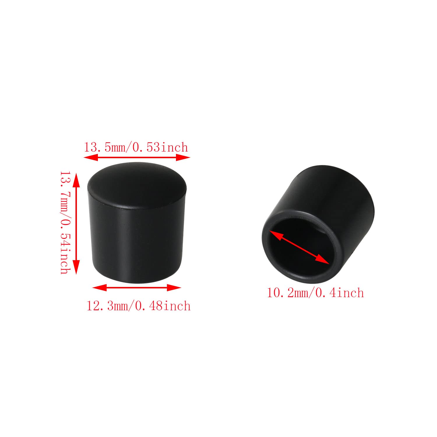 Door Stop Bumper Tips DGBRSM 8pcs Black 0.39 Inch Door Rubber Stop Bumper Replacement Stopper Tips Caps Protect Doors & Wall Household Door Stopper Tips Caps