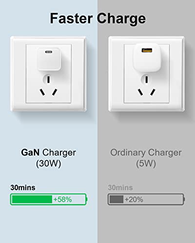 iPhone Charger Block 30W for iPhone 14 Pro Max, Deegotech GaN PD Fast Charger, Compact Mini USB-C Power Adapter for iPhone 14 iPhone14 Promax iPhone13 12 11, iPad Pro MacBook Air, for Galaxy S22