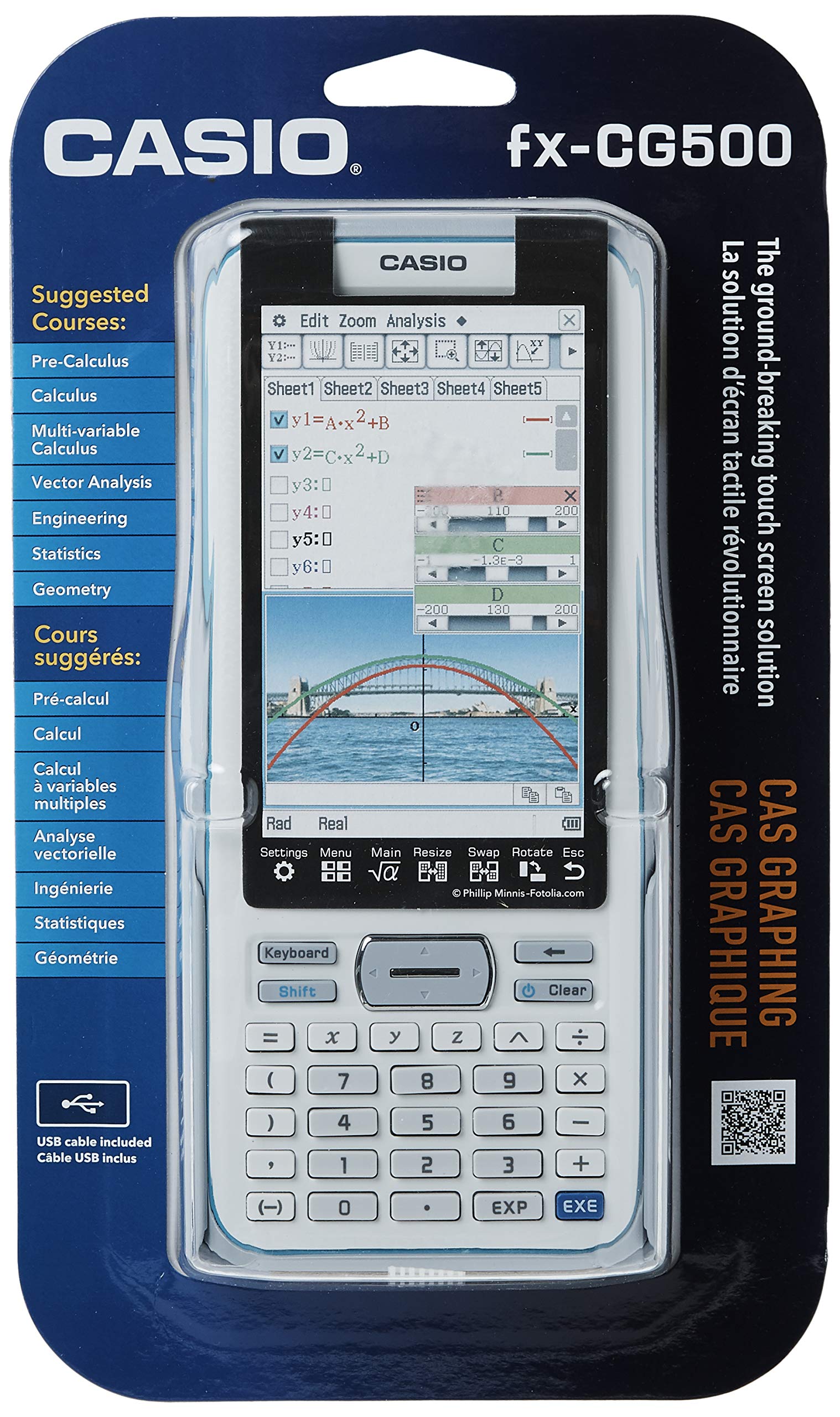 Casio Touchscreen with Stylus Graphing Calculator, 4.8 (fx-CG500)