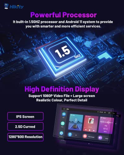 2G RAM 32G ROM for Honda CRV 2007-2011 Radio Android 11 Car Stereo with Wireless Apple Carplay Android Auto, Hikity 9 Inch Touch Screen with Bluetooth Backup Camera/WiFi/SWC/GPS Navigaion/HiFi