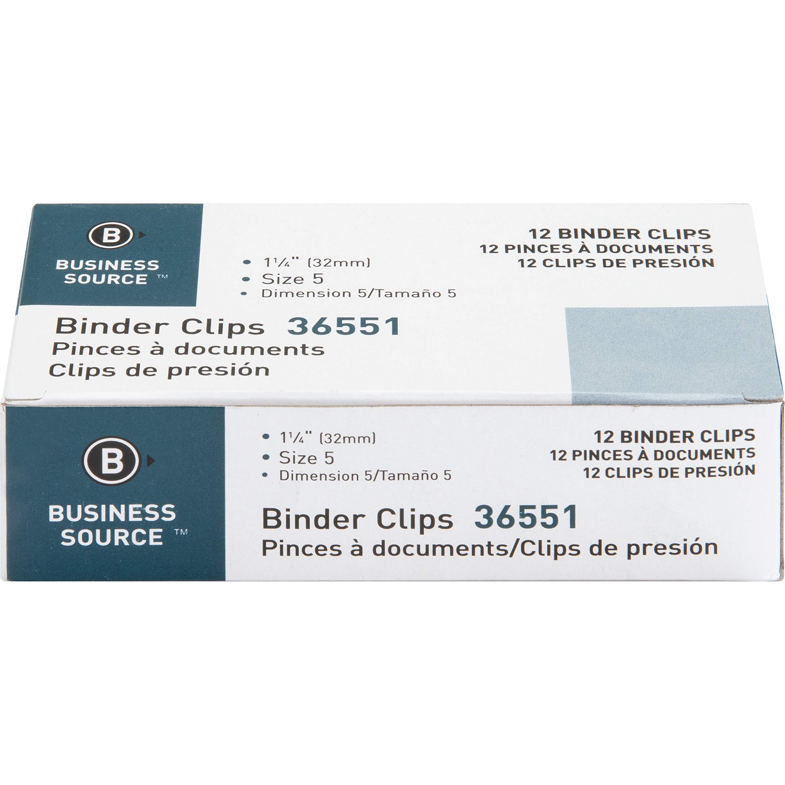 Business Source Fold-Back Binder Clips, Black, Medium (36551)