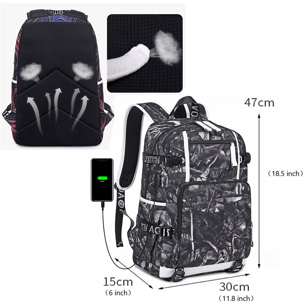 Ansigeren Dazzling Gold 30 Basketball Player Star SC Creative Backpacks Sports Fan Bookbag Travel Student Backpack For Men Women (6)
