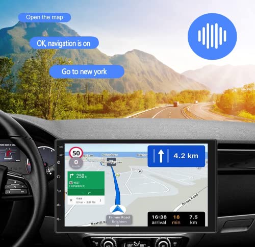 (2G+16G) BAJKQKAI Android 11 Car Stereo Double Din 7 Inch Touch Screen Car Radio in Dash GPS Navigation Bluetooth FM Radio with Dual USB WiFi Mirror Link for iOS/Android Phones +12 LED Backup Camera