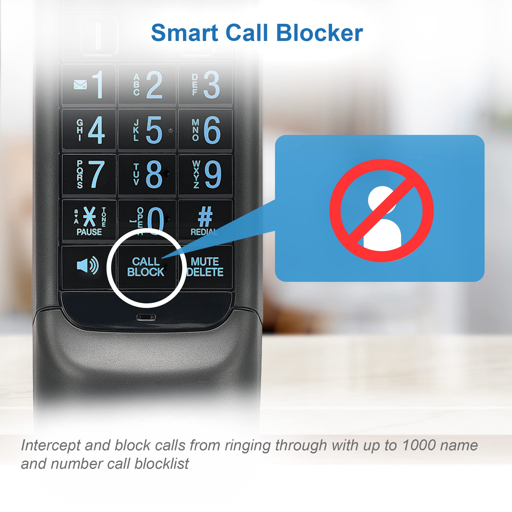 VTECH VS122-16 Retro-Design DECT 6.0 Cordless Phone: Bluetooth Connect to Cell, Call Blocker, Answering System, Full-Duplex Speakerphone, Up to 1000 Phonebook Contacts & 1000 Call Block Entries