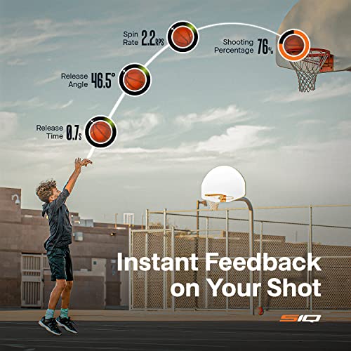 SiQ Smart Basketball, App, and Sensor | Shoot Better Now – Proven Results. Kids to Pro | Next-Gen AI Shot Analyzer, Realtime Shooting Coaching, Pro Leather Ball - Men’s Size 7 + 12M Subscription