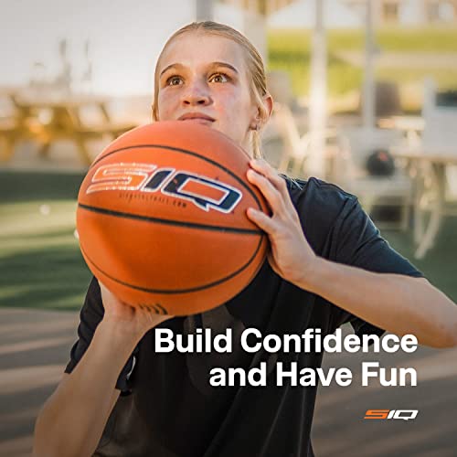 SiQ Smart Basketball, App, and Sensor | Shoot Better Now – Proven Results. Kids to Pro | Next-Gen AI Shot Analyzer, Realtime Shooting Coaching, Pro Leather Ball - Men’s Size 7 + 12M Subscription