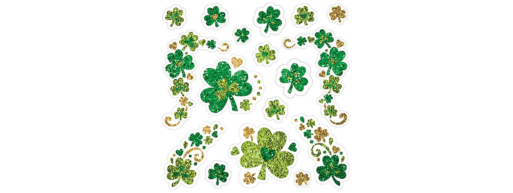 Amscan St. Patrick's Day Shamrock Glitter Body Jewelry Party Decor, One Size, Multicolor