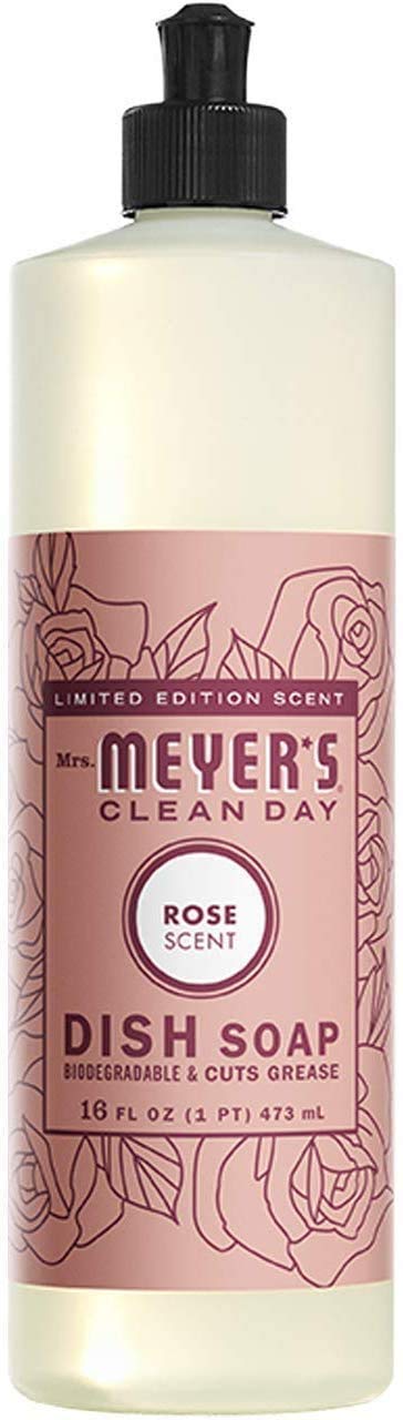 Mrs. Meyer's Liquid Dish Soap, Biodegradable Formula, Limited Edition Rose, 16 fl. oz - Pack of 3