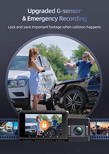 4K Dual Dash Cam Front and Inside, Veement Dash Car Camera with GPS, 2160P Front+1080P Inside Rear Camera for Cars, Sony Starvis Sensor, Infrared Night Vision, 24H Motion Detection Parking Mode