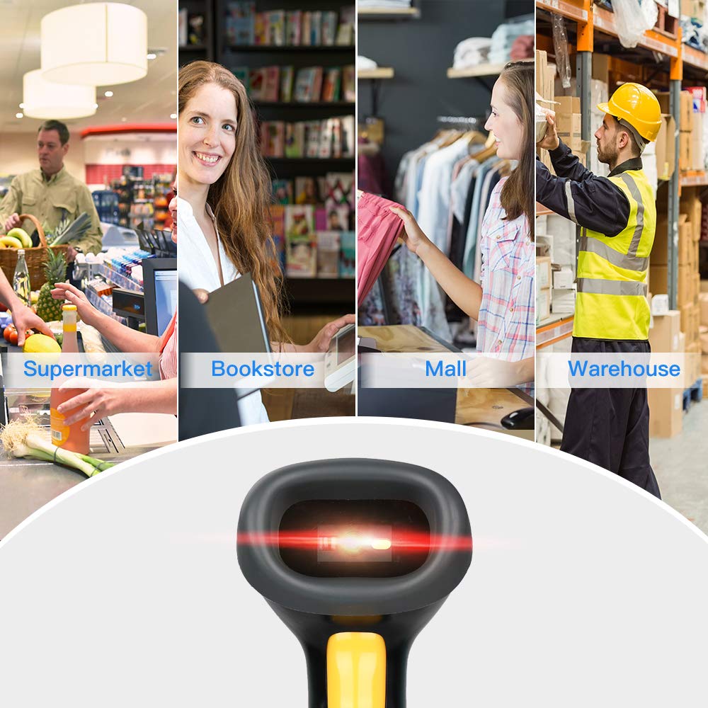Eyoyo Handheld USB 2D Barcode Scanner, Wired Automatic QR Code Scanner PDF417 Data Matrix Bar Code Reader with Long USB Cable for Mobile Payment, Convenience Store, Supermarket, Warehouse