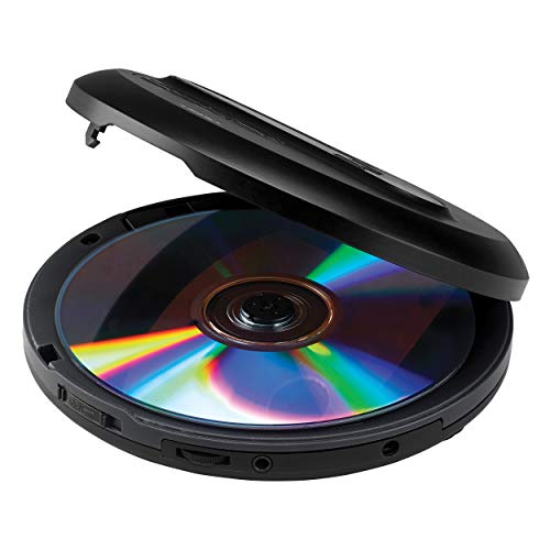 Jensen CD-65 Portable Personal CD Player CD/MP3 Player + Digital AM/FM Radio + with LCD Display Bass Boost 60-Second Anti Skip CD R/RW/Compatible Sport Earbuds Included (Black Limited Edition Series)