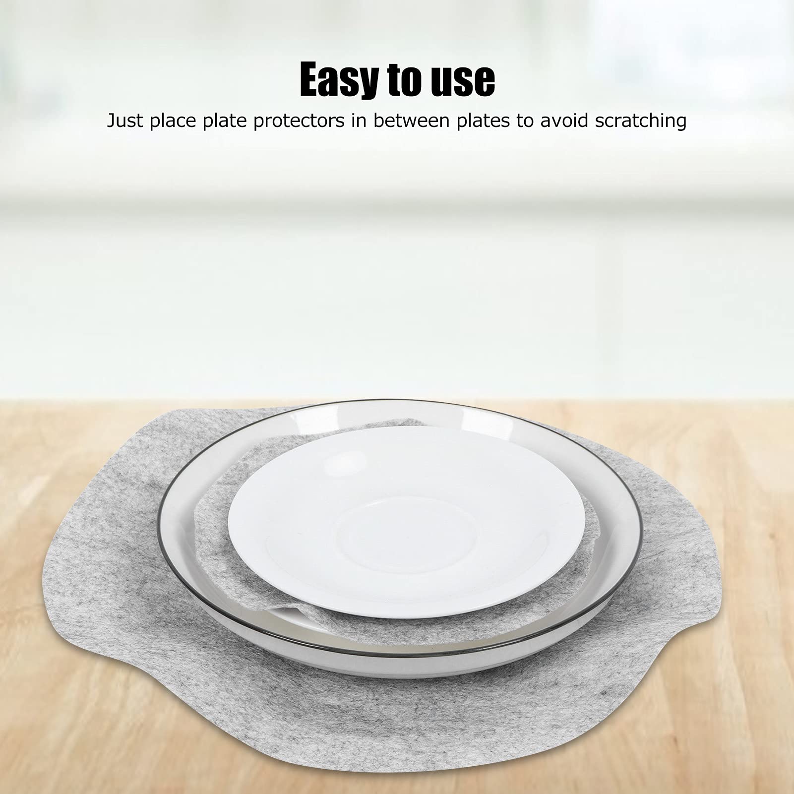 Plate Separators Storage, Set Of 48/24Pcs 3 Different Size, Thick and Premium Soft Felt Plate Dividers For Dish/Coffee Saucers Protecting and Stacking(48Pcs)