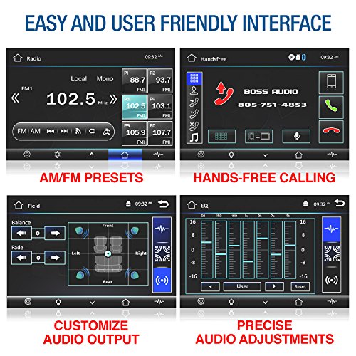 BOSS Audio Systems BV9358B Car Audio Stereo System β 6.2 Inch Double Din, Touchscreen, Bluetooth Audio and Calling Head Unit, Aux-in, USB, SD, CD Player, AM FM Radio Receiver, Hook Up to Amplifier