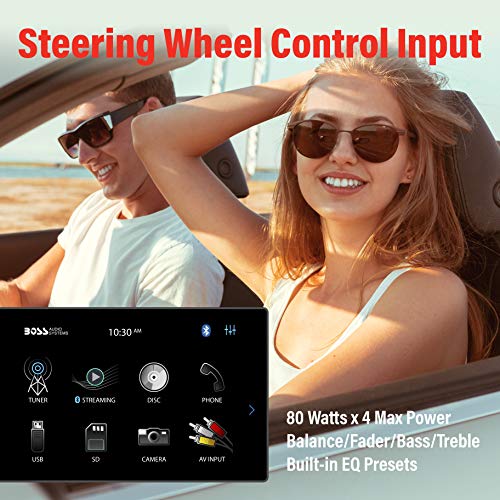 BOSS Audio Systems BV9358B Car Audio Stereo System β 6.2 Inch Double Din, Touchscreen, Bluetooth Audio and Calling Head Unit, Aux-in, USB, SD, CD Player, AM FM Radio Receiver, Hook Up to Amplifier
