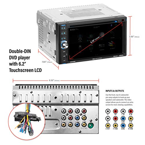 BOSS Audio Systems BV9358B Car Audio Stereo System β 6.2 Inch Double Din, Touchscreen, Bluetooth Audio and Calling Head Unit, Aux-in, USB, SD, CD Player, AM FM Radio Receiver, Hook Up to Amplifier