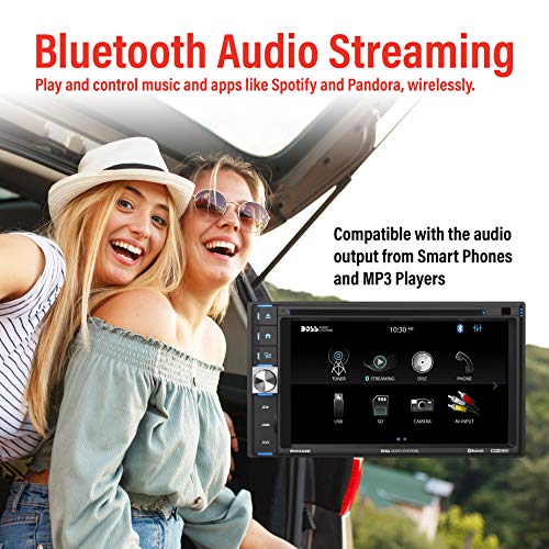 BOSS Audio Systems BV9358B Car Audio Stereo System β 6.2 Inch Double Din, Touchscreen, Bluetooth Audio and Calling Head Unit, Aux-in, USB, SD, CD Player, AM FM Radio Receiver, Hook Up to Amplifier