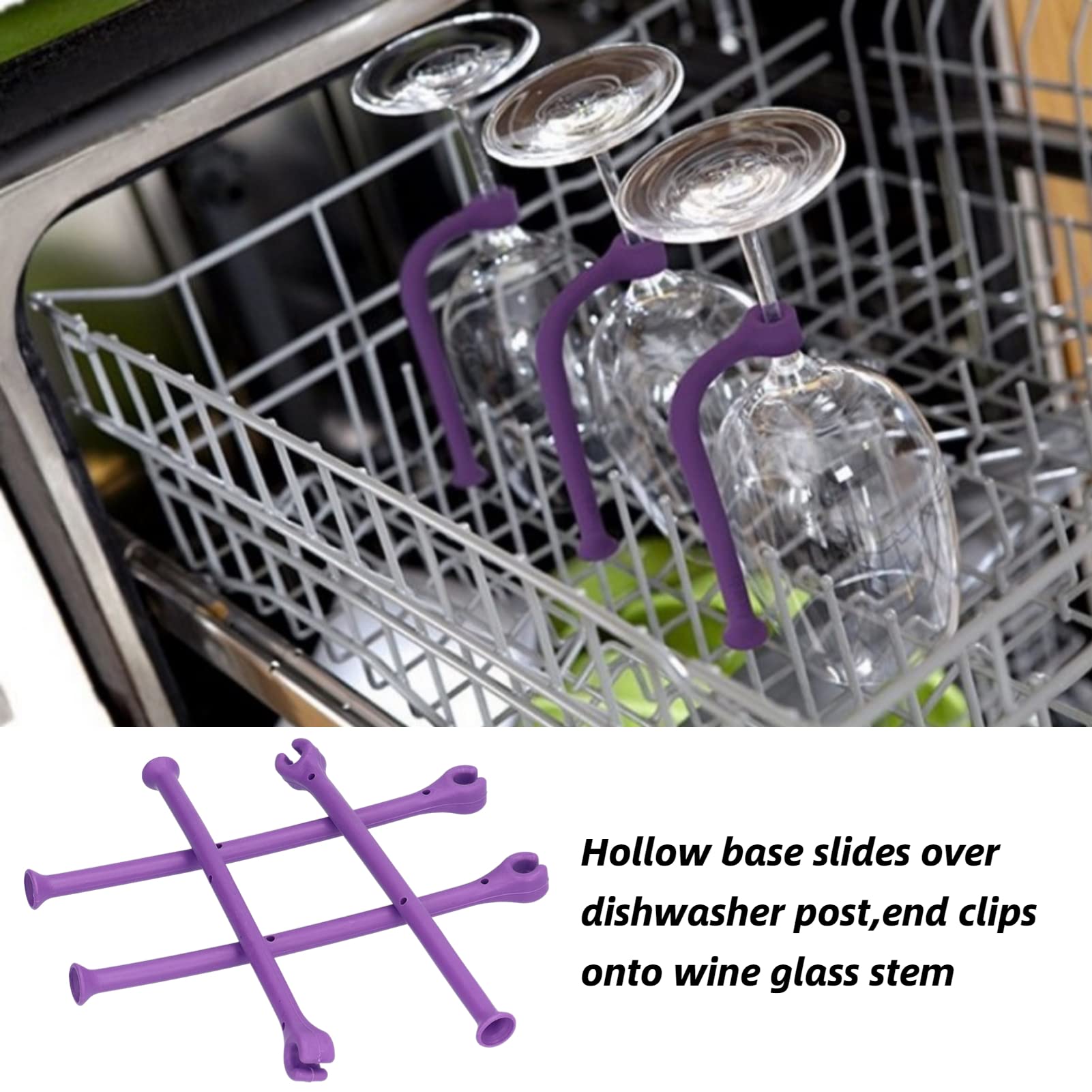Wine Rack Glass Holder, Flexible 4Pcs Goblet Holder Wine Glass Dishwasher Protector for Home Bar Use