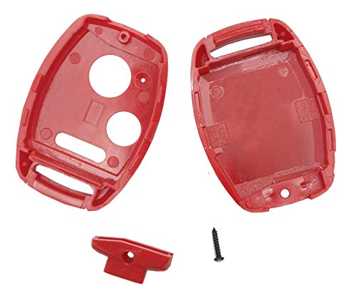 Replacement Key Fob Shell Fit for Honda Accord Crosstour Civic Odyssey CR-V CR-Z Fit 3 Buttons Keyless Entry Remote Case Car Key Housing (Red)