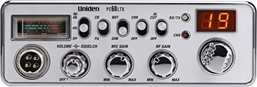 Uniden PC68LTX 40-Channel CB Radio with PA/CB Switch, RF Gain Control, Mic Gain Control, Analog S/RF Meter, Instant Channel 9, Automatic Noise Limiter, and Hi-Cut Switch,Silver