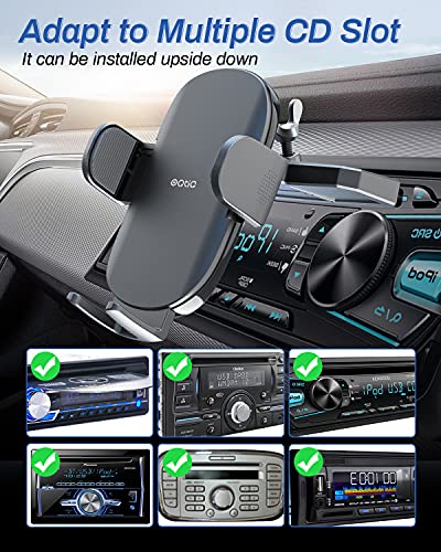 OQTIQ CD Phone Holder for Car, Sturdy CD Mount & Air Vent Car Phone Mount, [Silicone Pad Protection] for CD Player Car Phone Holder Compatible with iPhone 13, All Phones