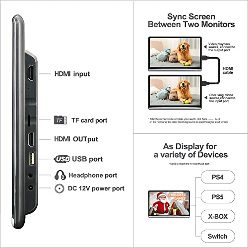 13.3 Inch 4K Upgrade 8Core Android 10.0 Multifunction Car TV Headrest Monitor Tablet Touch Screen Support 1080P Headset WiFi/Bluetooth/HDMI in+Out/FM/Mirror Link Video Player (2G ram 16G ROM (2PC))