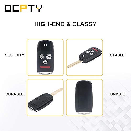 OCPTY 1 X Flip Key Entry Remote Control Key Fob Transmitter Replacement for 2009 2010 2011 2012 2013 2014 for Acura TSX TL ZDX for Accord 4 Buttons 313.8Mhz MLBHLIK-1T+46 Chips