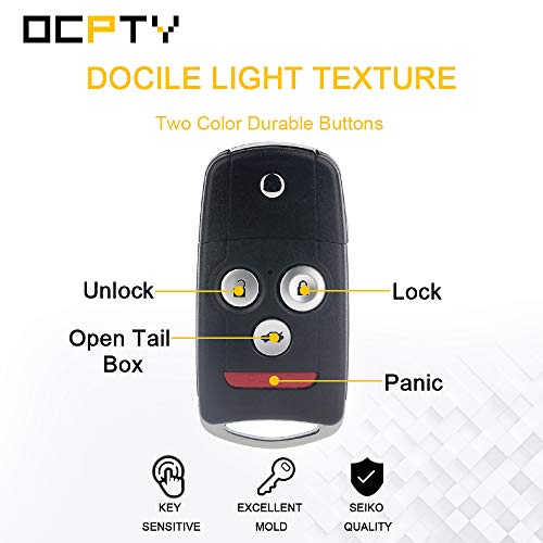 OCPTY 1 X Flip Key Entry Remote Control Key Fob Transmitter Replacement for 2009 2010 2011 2012 2013 2014 for Acura TSX TL ZDX for Accord 4 Buttons 313.8Mhz MLBHLIK-1T+46 Chips