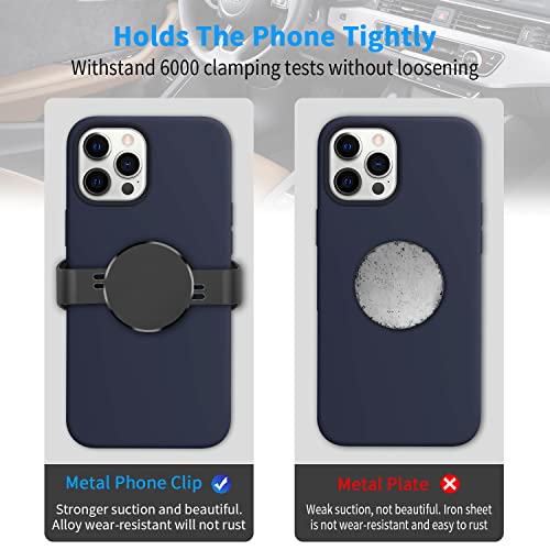 GOUPPL Metal Phone Clamp for Magnet Car Mount Holder, Adjustable Hands-Free Phone Clip Compatible with All Magnetic Mounts [Clamp and Remove at Anytime] Fits iPhone Samsung Smartphone (Black)