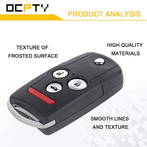 OCPTY 1 X Flip Key Entry Remote Control Key Fob Transmitter Replacement for 2009 2010 2011 2012 2013 2014 for Acura TSX TL ZDX for Accord 4 Buttons 313.8Mhz MLBHLIK-1T+46 Chips
